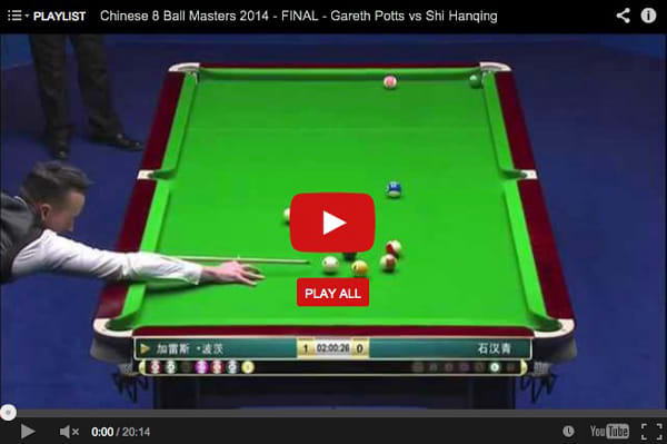 Potts Dominates Chinese 8 Ball Masters 2014 | Home Leisure Direct