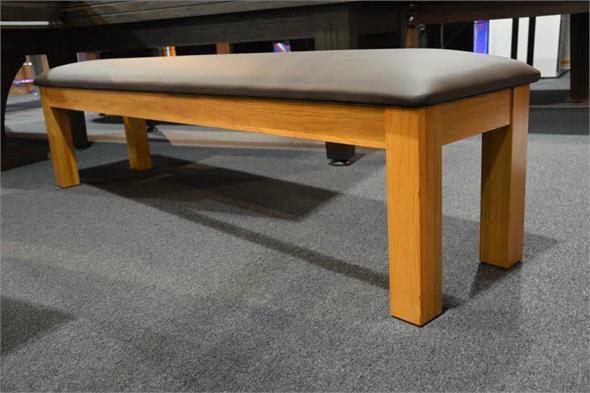 Signature Upholstered Pool Table Storage Bench - Oak | Home Leisure Direct