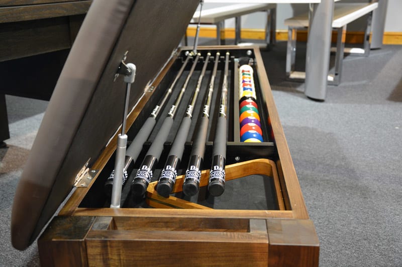 Signature Upholstered Pool Table Storage Bench - Walnut | Home Leisure ...