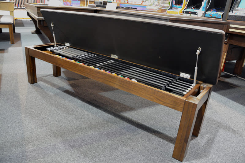 Signature Upholstered Pool Table Storage Bench - Walnut | Home Leisure ...
