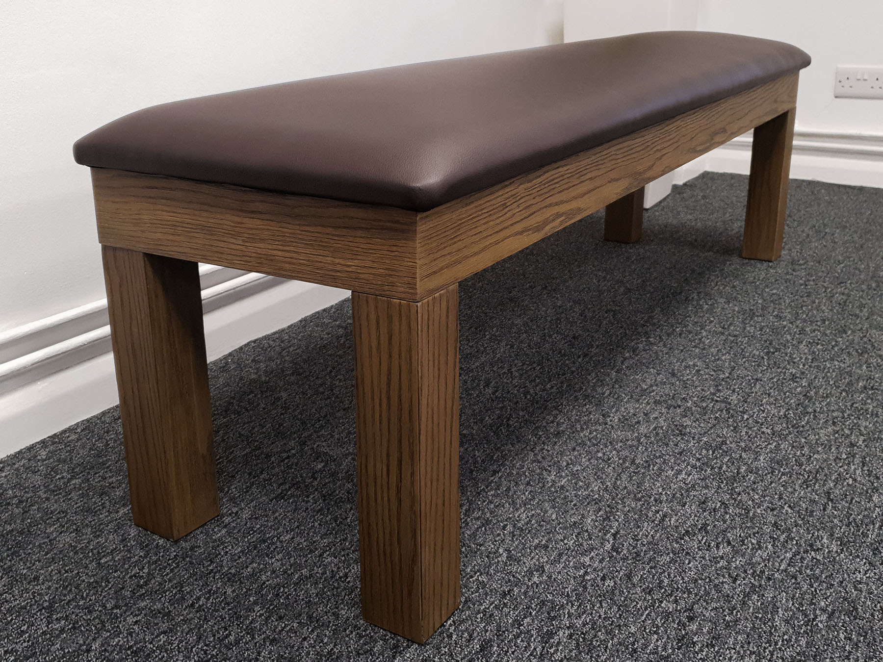Signature Upholstered Pool Table Storage Bench - Oak | Home Leisure Direct