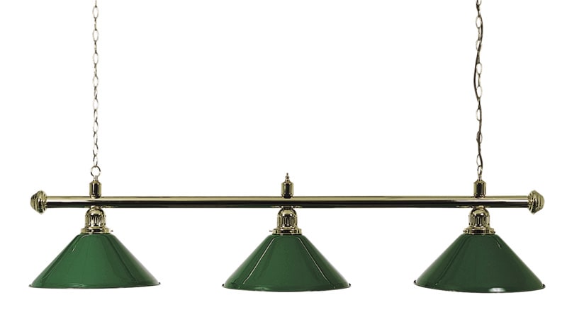 Pool Table Light - Brass Bar with Green Shades | Free Delivery!