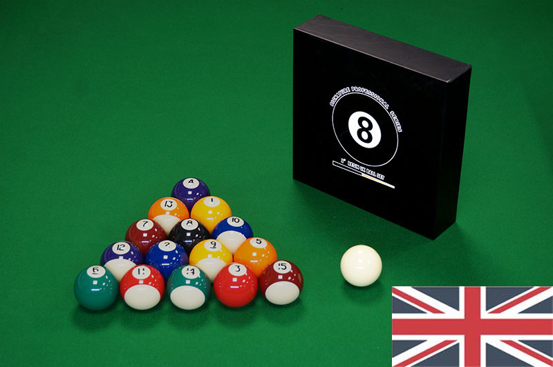 2" Signature Pro Series Resin Spots and Stripes English Pool Ball Set ...