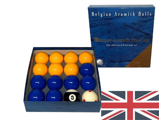 Aramith Super Pro Cup 2" Blues and Yellows English Pool Ball Set | Free ...