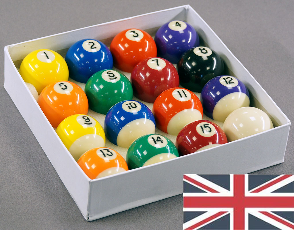 2” Spots and Stripes English Pool Balls - Standard | Free Delivery!